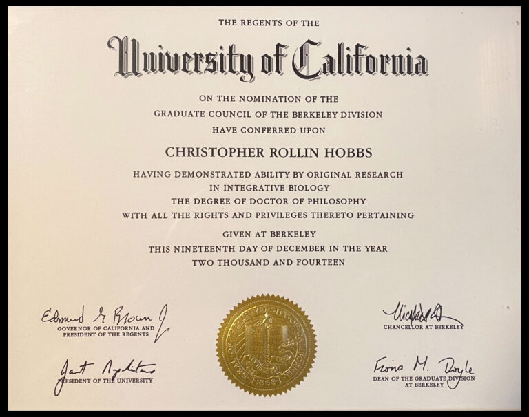 Credentials & Declarations - Dr. Christopher Hobbs, Ph.D.